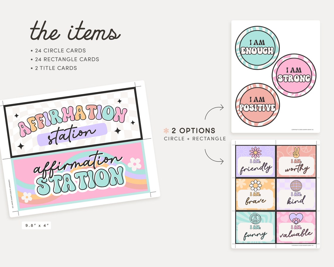 Classroom Affirmation Station Display, Groovy Bright Classroom Decor ...