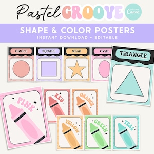 Classroom Shapes and Colors Printable Display, Editable in Canva ...