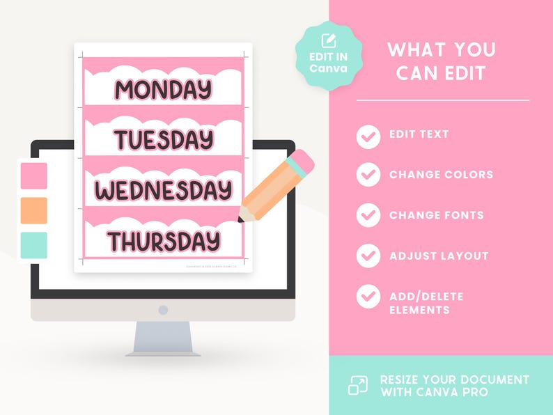 Classroom Flip Calendar Display, Bright Pastel Classroom Decor ...