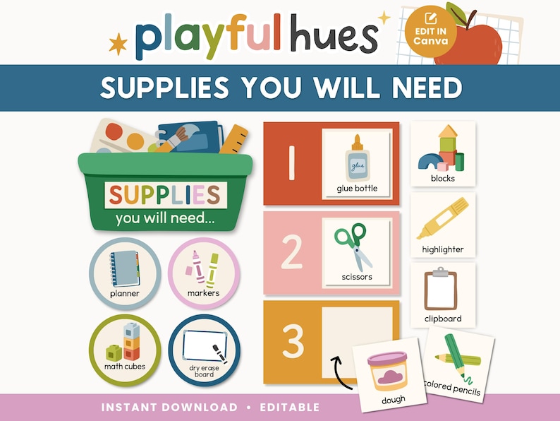 Editable Classroom Supply Cards | Supplies You Will Need Display ...