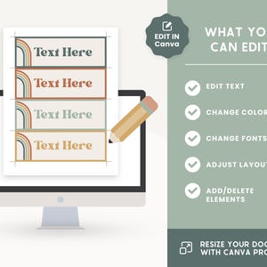 Classroom Labels Editable Templates, Modern Boho Classroom Organization ...