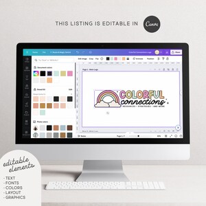 Colorful Teacher Logo Design - Editable Canva Template, Charming and ...