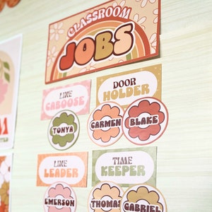 Classroom Job Display, Editable Canva Templates, Retro Sunshine ...