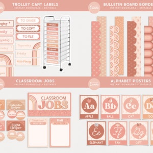 Editable Classroom Rosy Boho Complete Collection Printable Bundle ...