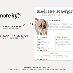 Meet the Teacher Classroom Printable Template, Teacher Introduction ...