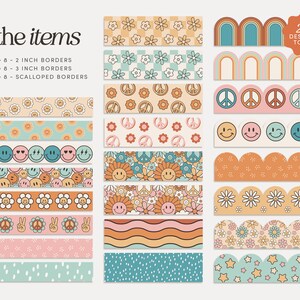 Classroom Bulletin Board Borders, Editable Canva Templates, Groovy ...