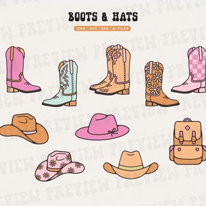 Desert Charm Clip Art Western Svgs, Pngs, EPS, AI Files, Cactus, Cowboy ...