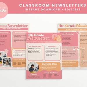 Classroom Newsletter Editable Templates, Back to School, Classroom ...