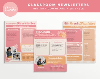 Classroom Newsletter Editable Templates, Back to School, Classroom ...