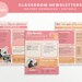 Classroom Newsletter Editable Templates, Back to School, Classroom ...