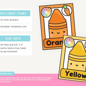 Editable Kinder Brights Color Posters | Cute Crayon-themed Classroom ...