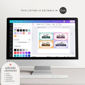 Classroom Job Display Editable Canva Templates Groovy Pastel - Etsy