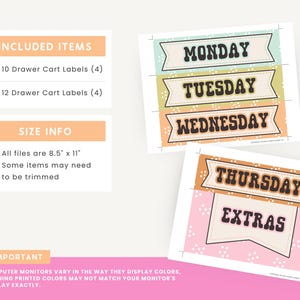 Classroom Rolling Trolley Cart Labels, Editable Teacher Drawer Filing ...