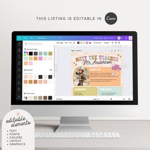 Meet the Teacher Classroom Printable Template, Teacher Introduction ...