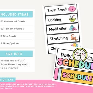 Editable Visual Schedule Cards | Colorful Classroom Timetable Display ...