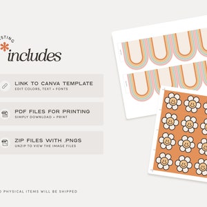 Classroom Bulletin Board Borders, Editable Canva Templates, Groovy ...