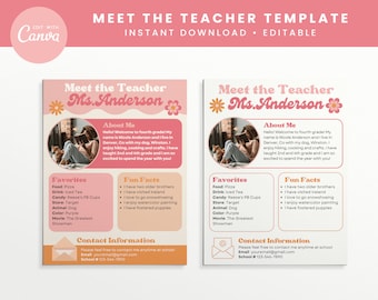 Meet the Teacher Classroom Printable Template, Teacher Introduction ...