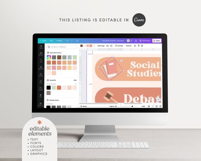 Classroom Schedule, Editable Classroom Printables, School Timetable ...