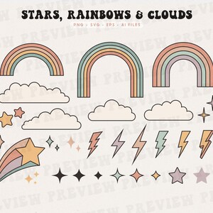 Groovy Retro Clip Art SVGS Pngs EPS AI Files Mellow Vibes - Etsy