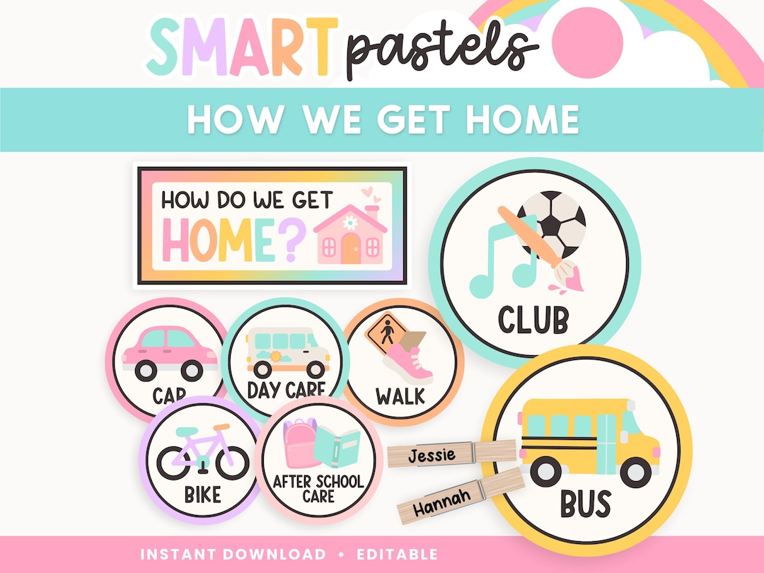 How Do We Get Home Clip Chart Classroom Printable, Student ...