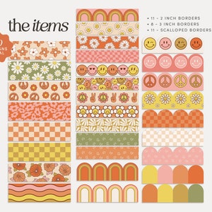 Classroom Bulletin Board Borders, Editable Canva Templates, Retro ...