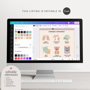 Calming Corner Editable Classroom Printables Calm Down - Etsy