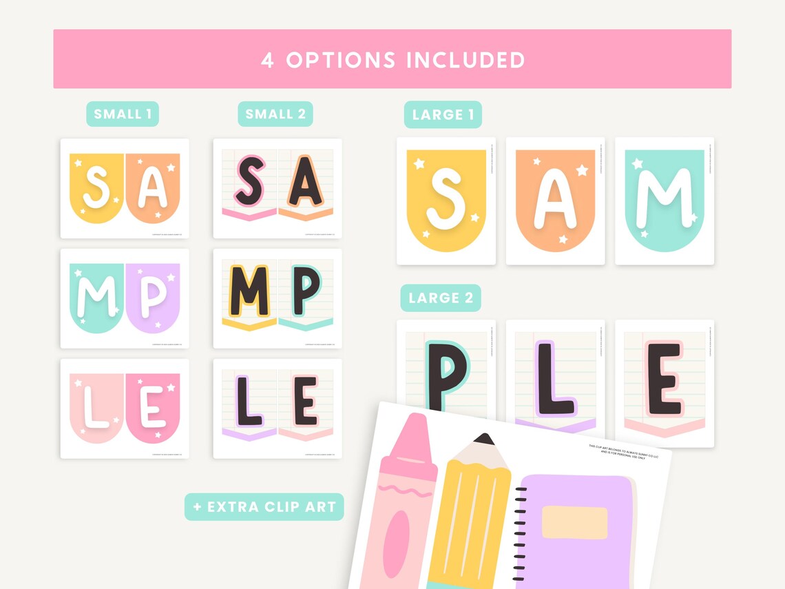 Classroom Bulletin Board Letters, Editable in Canva, Bright Pastels ...