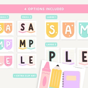 Classroom Bulletin Board Letters, Editable in Canva, Bright Pastels ...