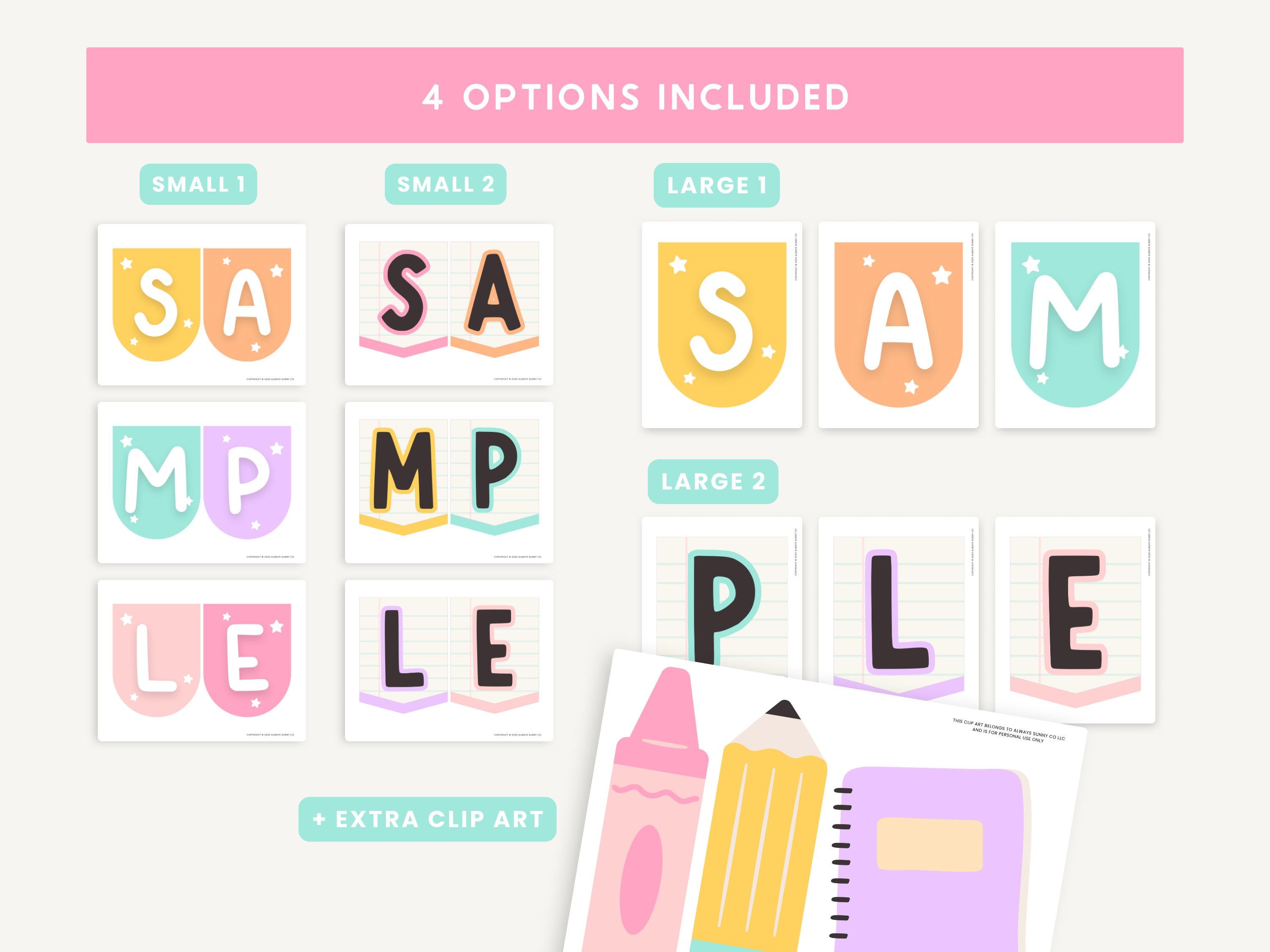 Classroom Bulletin Board Letters, Editable in Canva, Bright Pastels ...