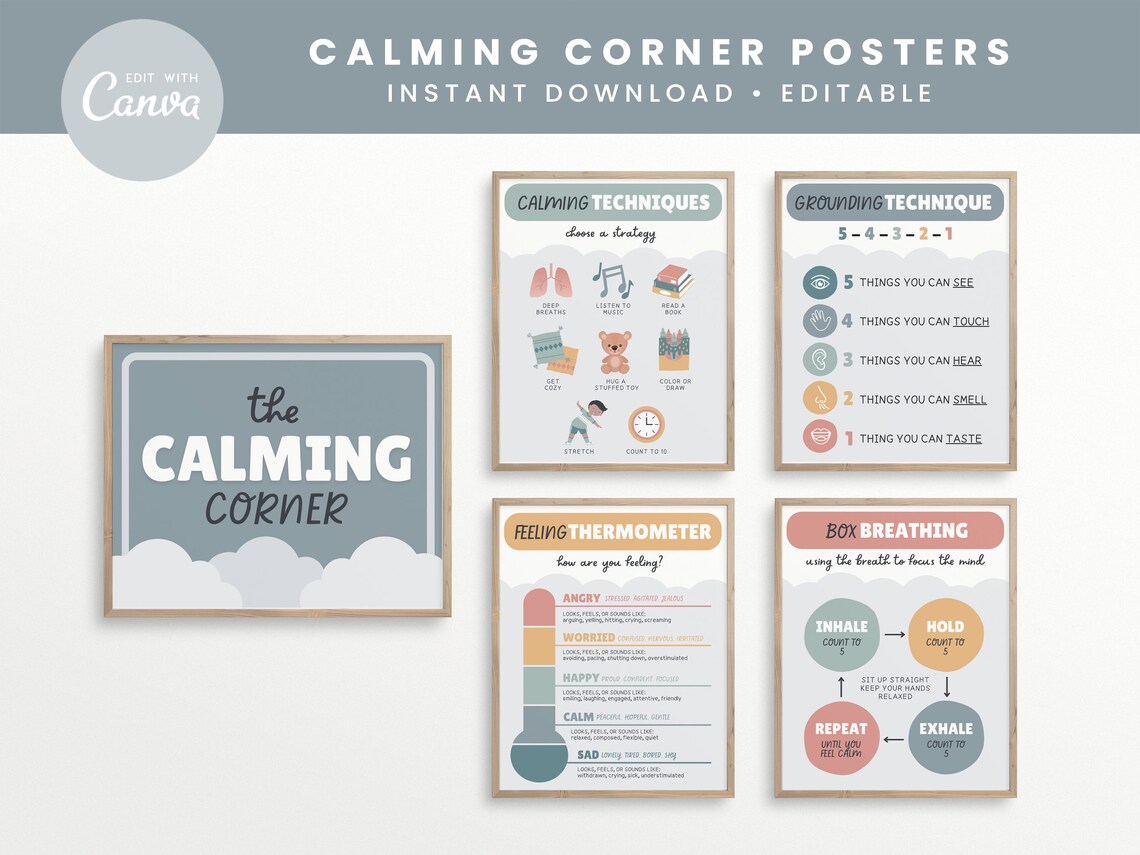 Calming Corner Editable Classroom Printables Calm Down - Etsy