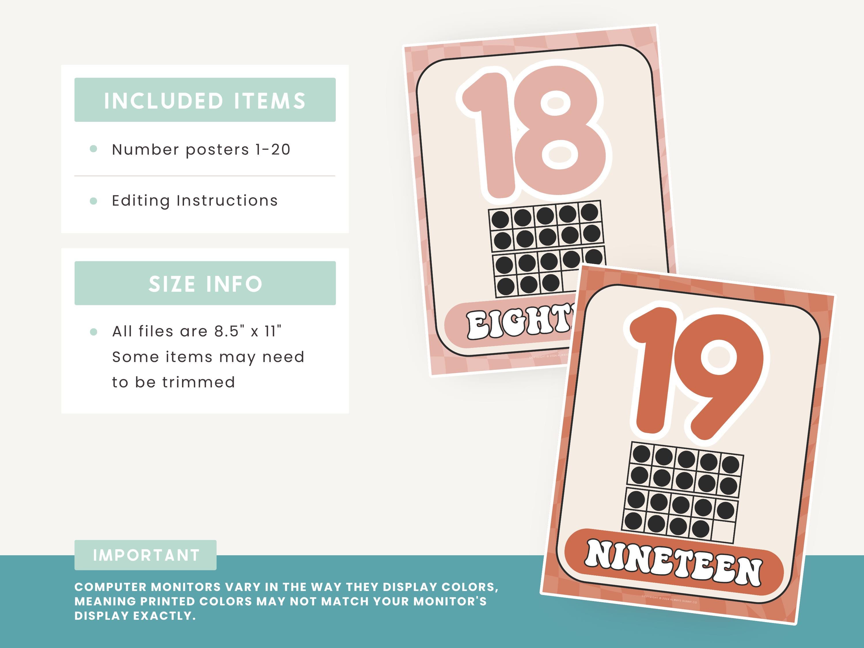 Number Ten Frames Classroom Editable Posters, Groovy Counting Templates ...