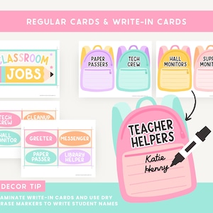 Classroom Job Display, Editable Retro Canva Templates, Bright Pastel ...