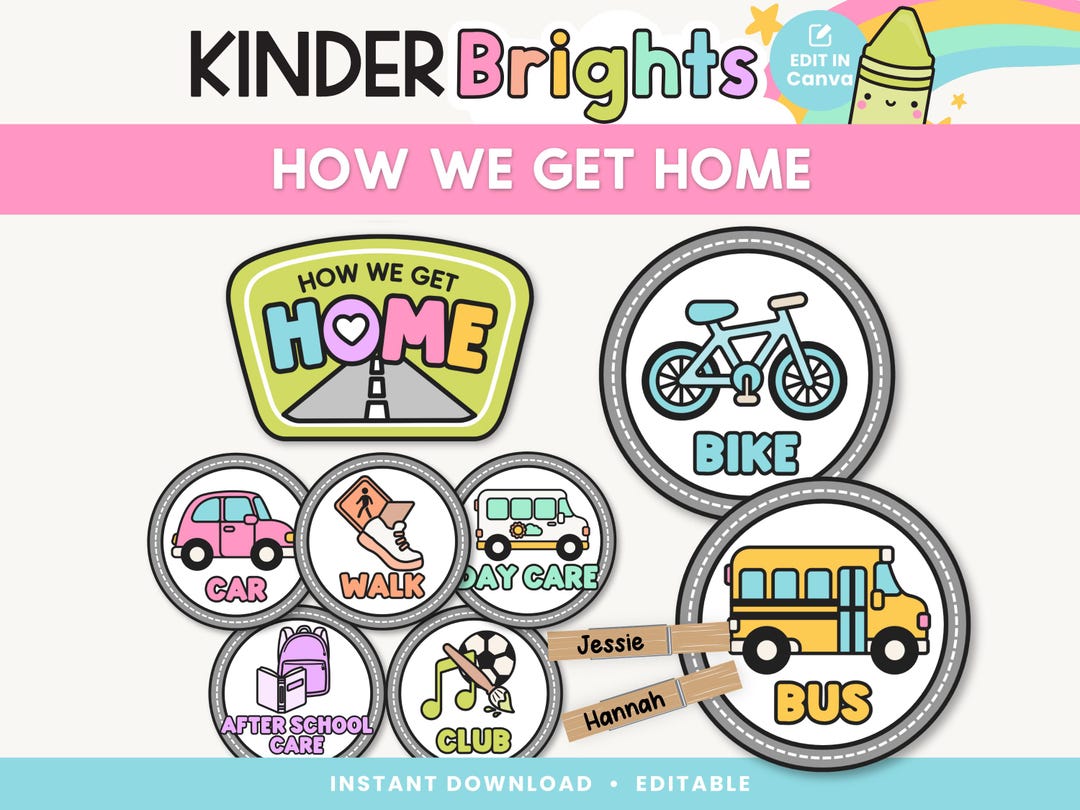 How Do We Get Home Clip Chart Classroom Printable, Student ...