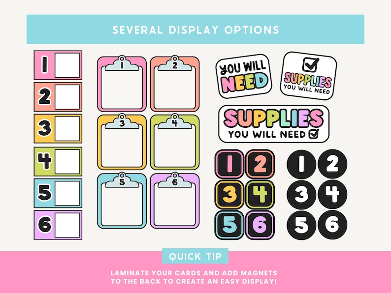 Editable Classroom Supply Cards | Supplies You Will Need Display ...