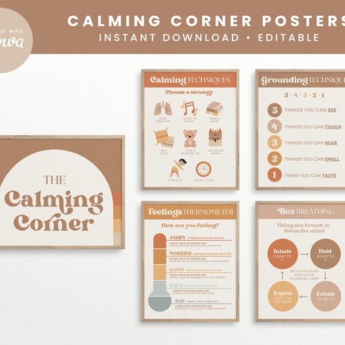 Calming Corner Editable Classroom Printables Calm Down - Etsy