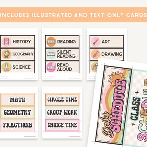 Classroom Visual Schedule, Editable Canva Template, Bright Desert ...