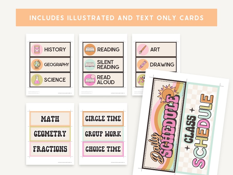 Classroom Visual Schedule, Editable Canva Template, Bright Desert ...
