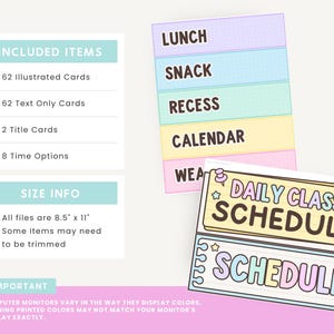 Editable Visual Schedule Cards | Colorful Pastel Classroom Timetable ...