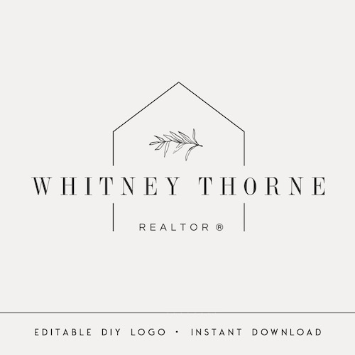 Editable Logo Design DIY House Logo Realtor Logo Elegant - Etsy