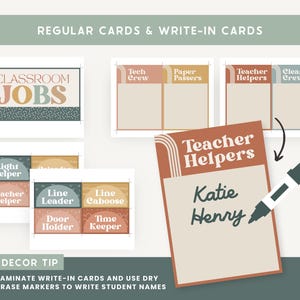 Classroom Job Display, Editable Canva Templates, Modern Boho Classroom ...