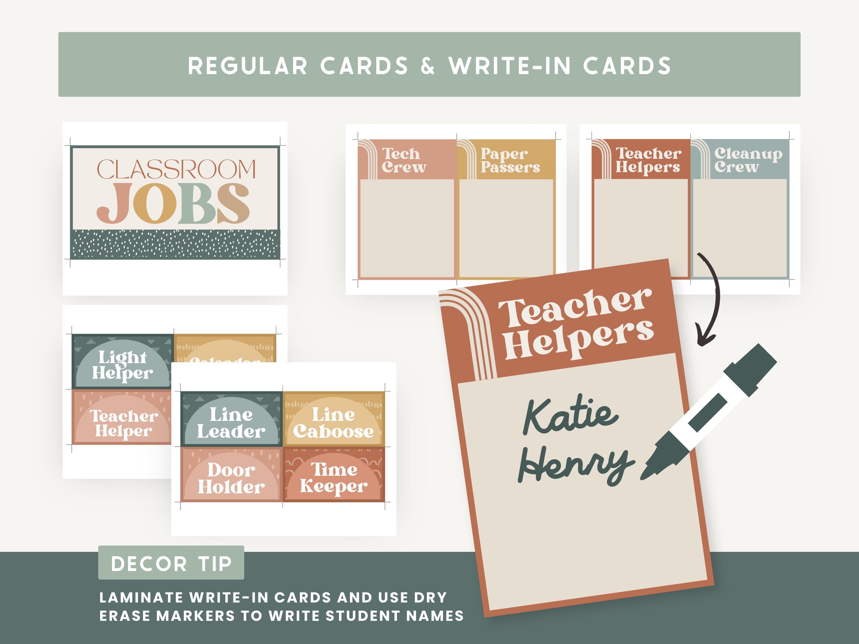 Classroom Job Display, Editable Canva Templates, Modern Boho Classroom ...