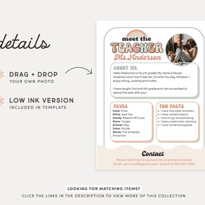 Meet the Teacher Classroom Printable Template, Teacher Introduction ...