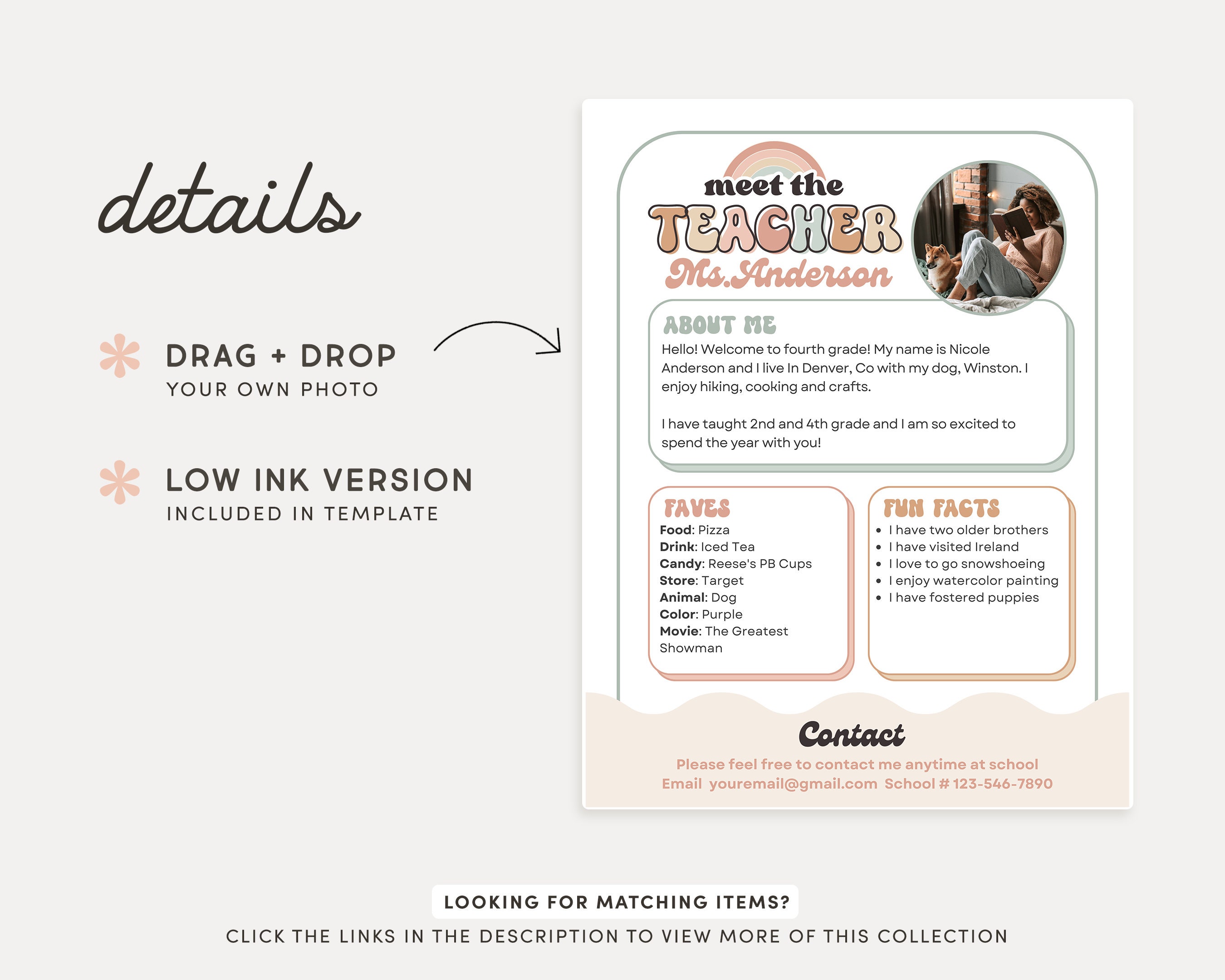 Meet the Teacher Classroom Printable Template, Teacher Introduction ...