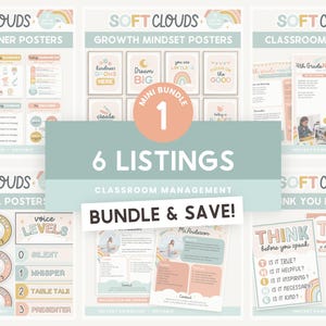 Editable Classroom Management Bundle, Cute Boho Canva Editable Files ...