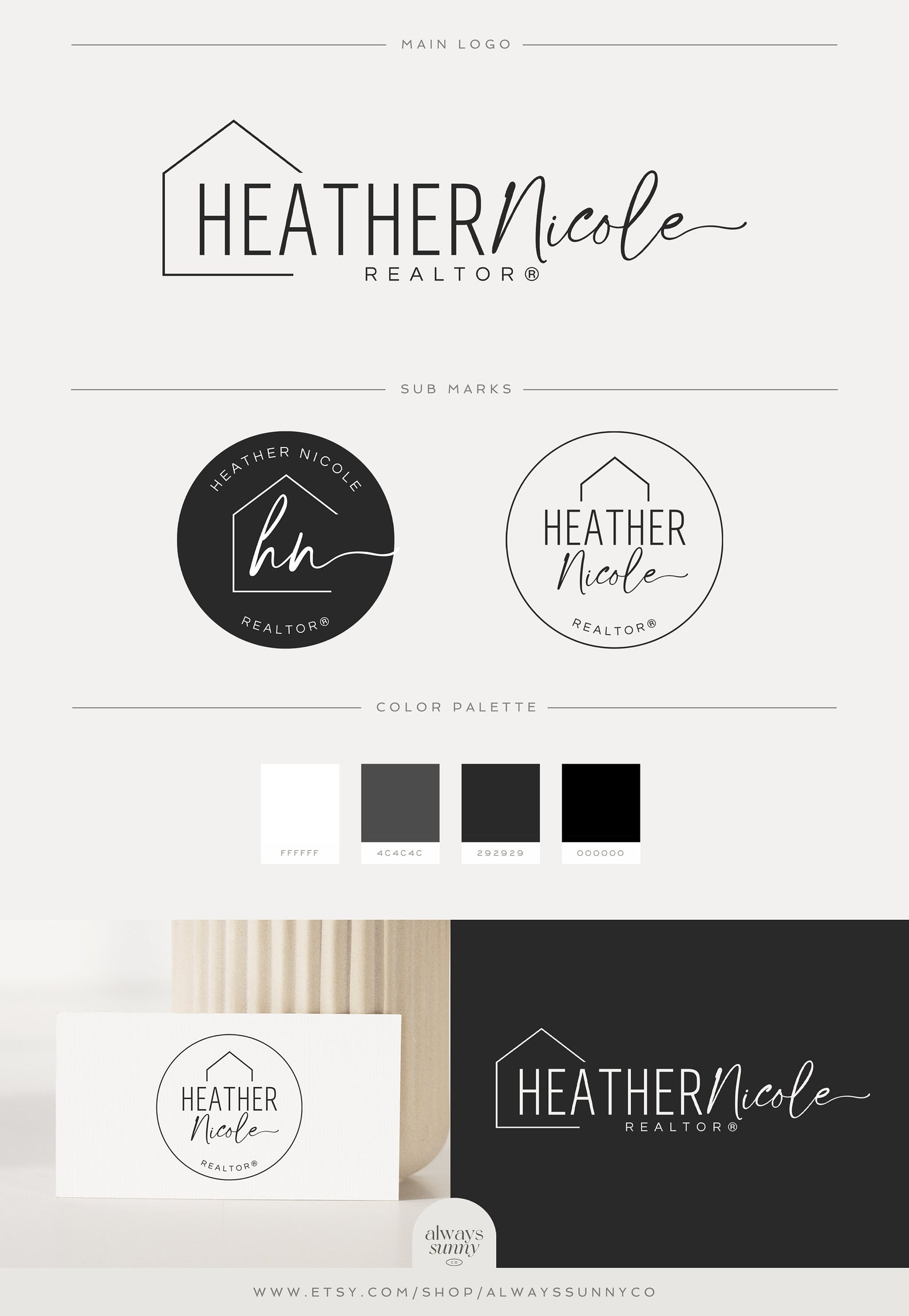 Editable Logo Design, DIY Canva Realtor House Logo, Elegant Logo, Real ...
