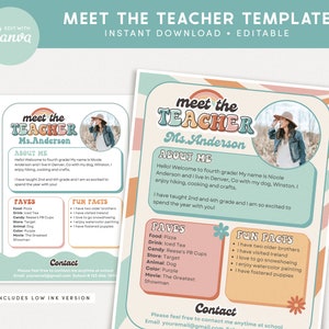 Meet the Teacher Classroom Printable Template Groovy Teacher - Etsy