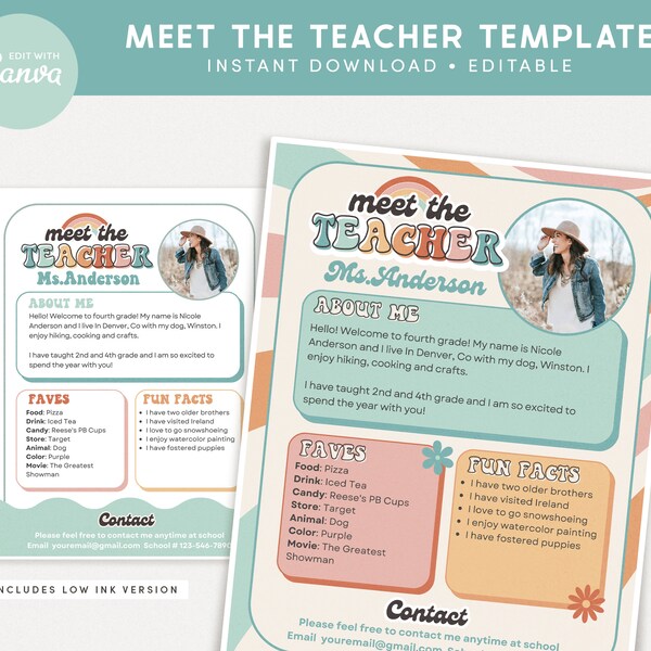 Meet the Teacher Template - Etsy