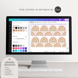 Classroom Bulletin Board Borders, Editable Canva Templates, Boho Modern ...