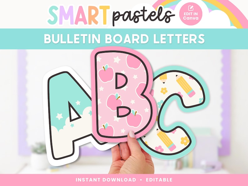 Editable Classroom Bulletin Board Letters | Colorful Alphabet Letters ...