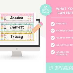 Student Desk Name Labels, Editable Classroom Printables, Student Name ...
